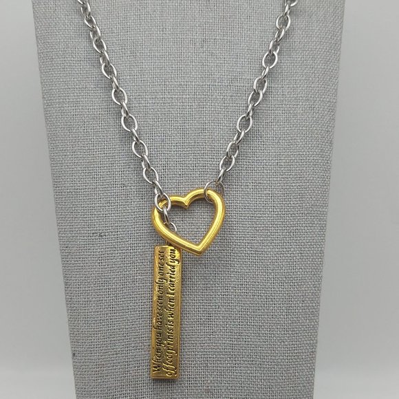 Jewelry | Silver And Gold Positive Saying Necklace | Poshmark